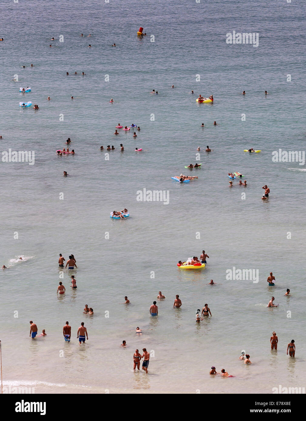 Wide view at El Arenal beach, on the Spanish island of Majorca Stock ...