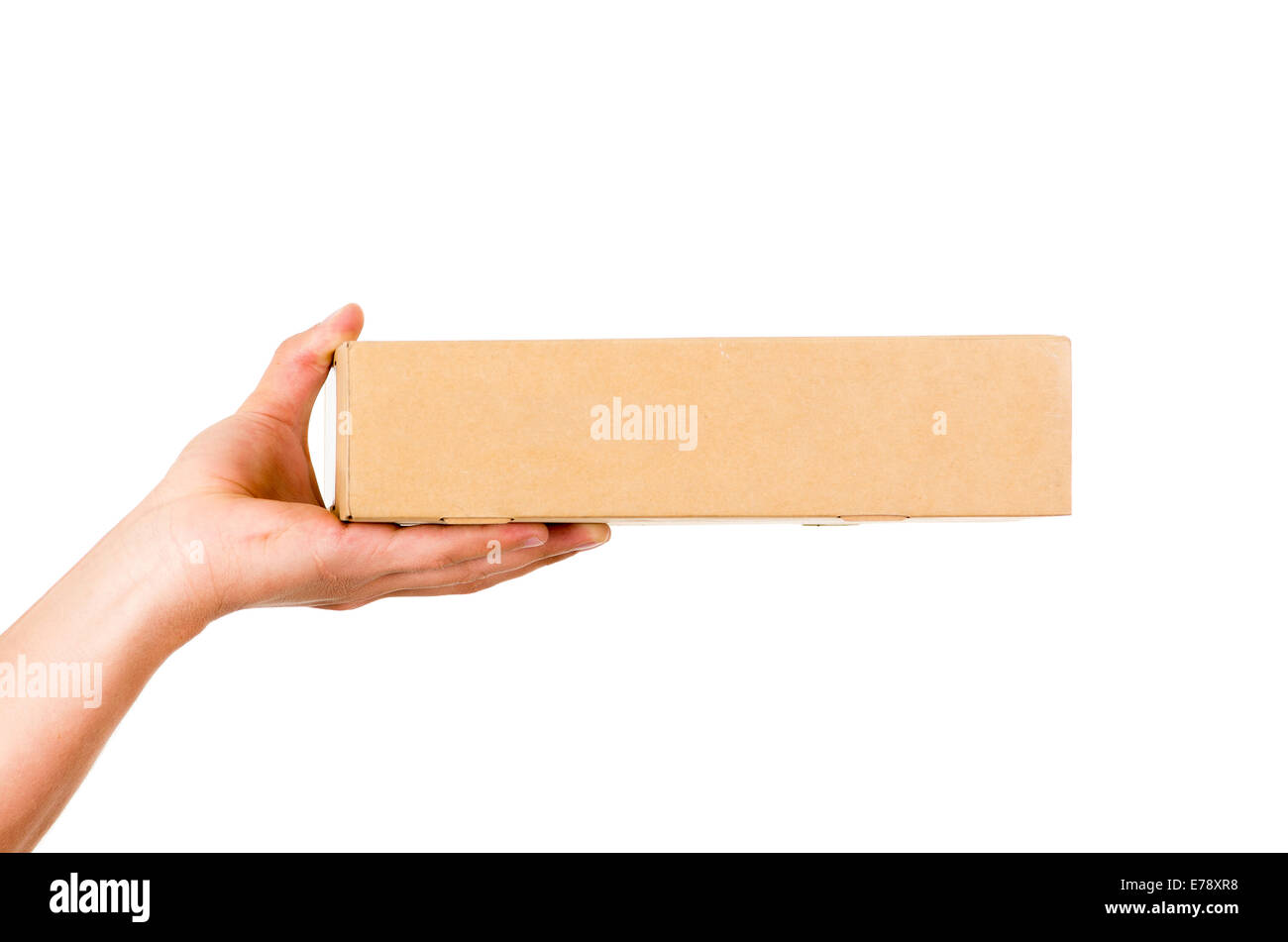 hand of delivery man carrying box Stock Photo - Alamy