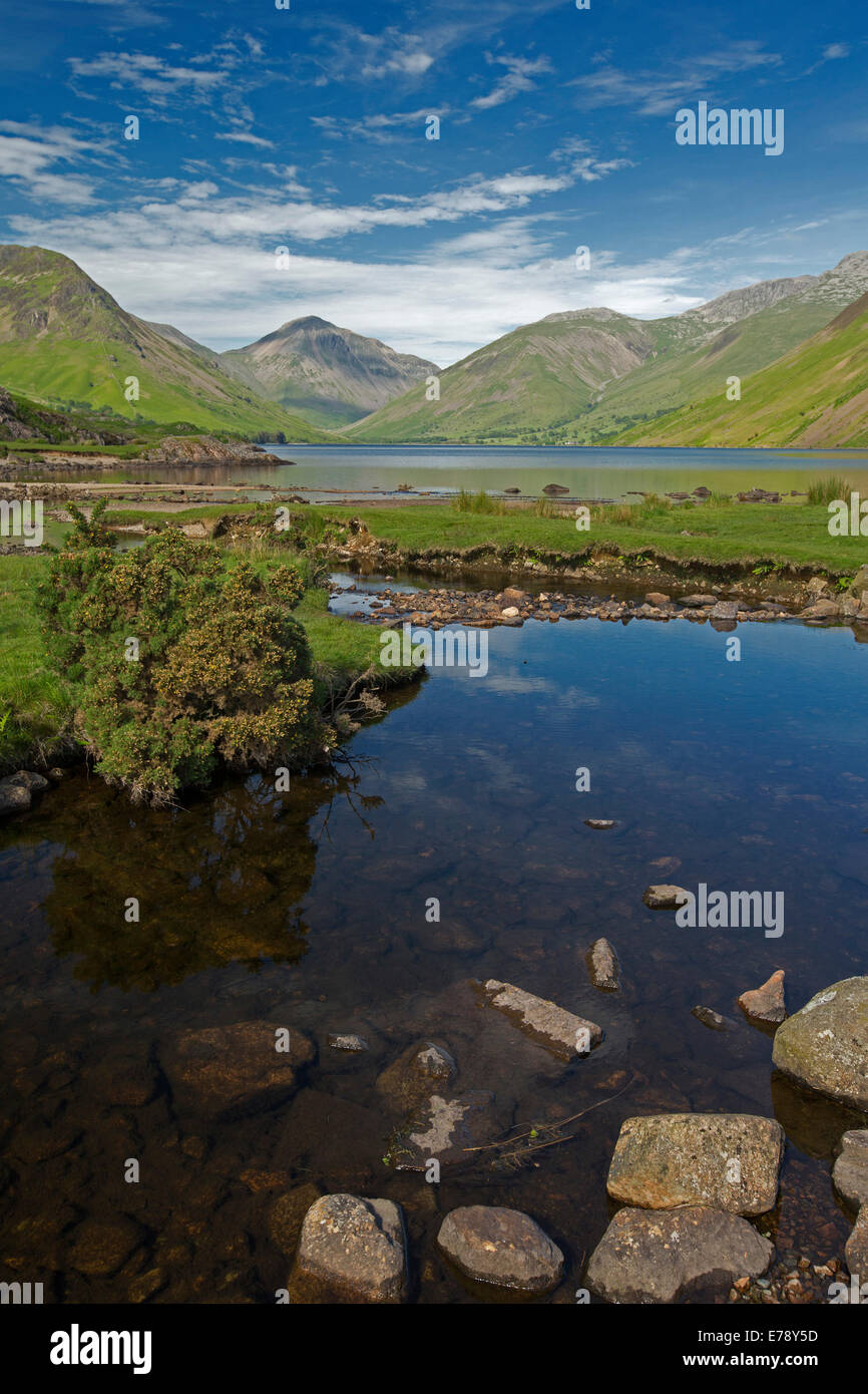 Wastwater, in Lake District of Cumbria, England,surrounded by mountain ...