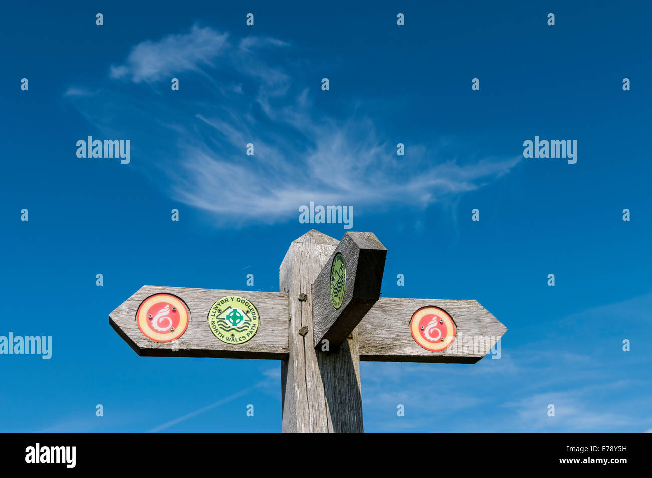 North Wales path sign Stock Photo - Alamy