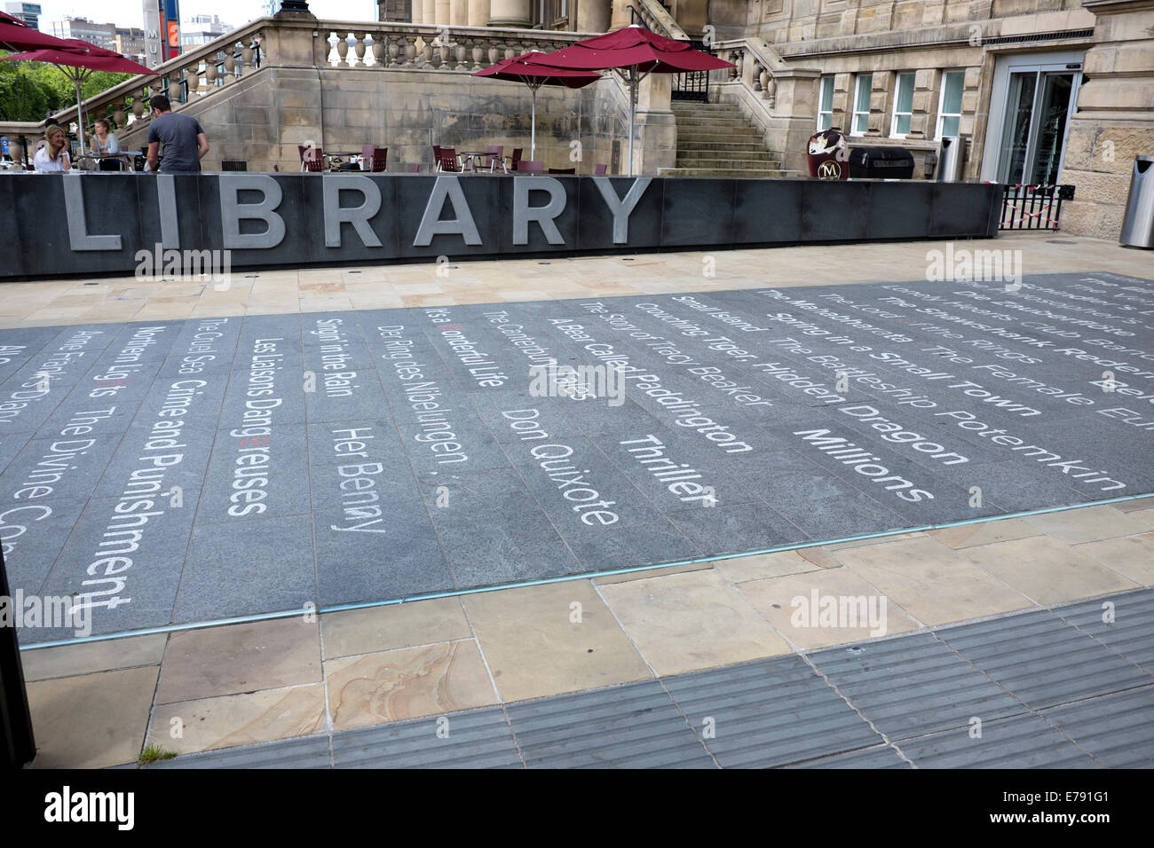 Large Library Entrance Sign Word Wording Authors Stock Photo - Alamy