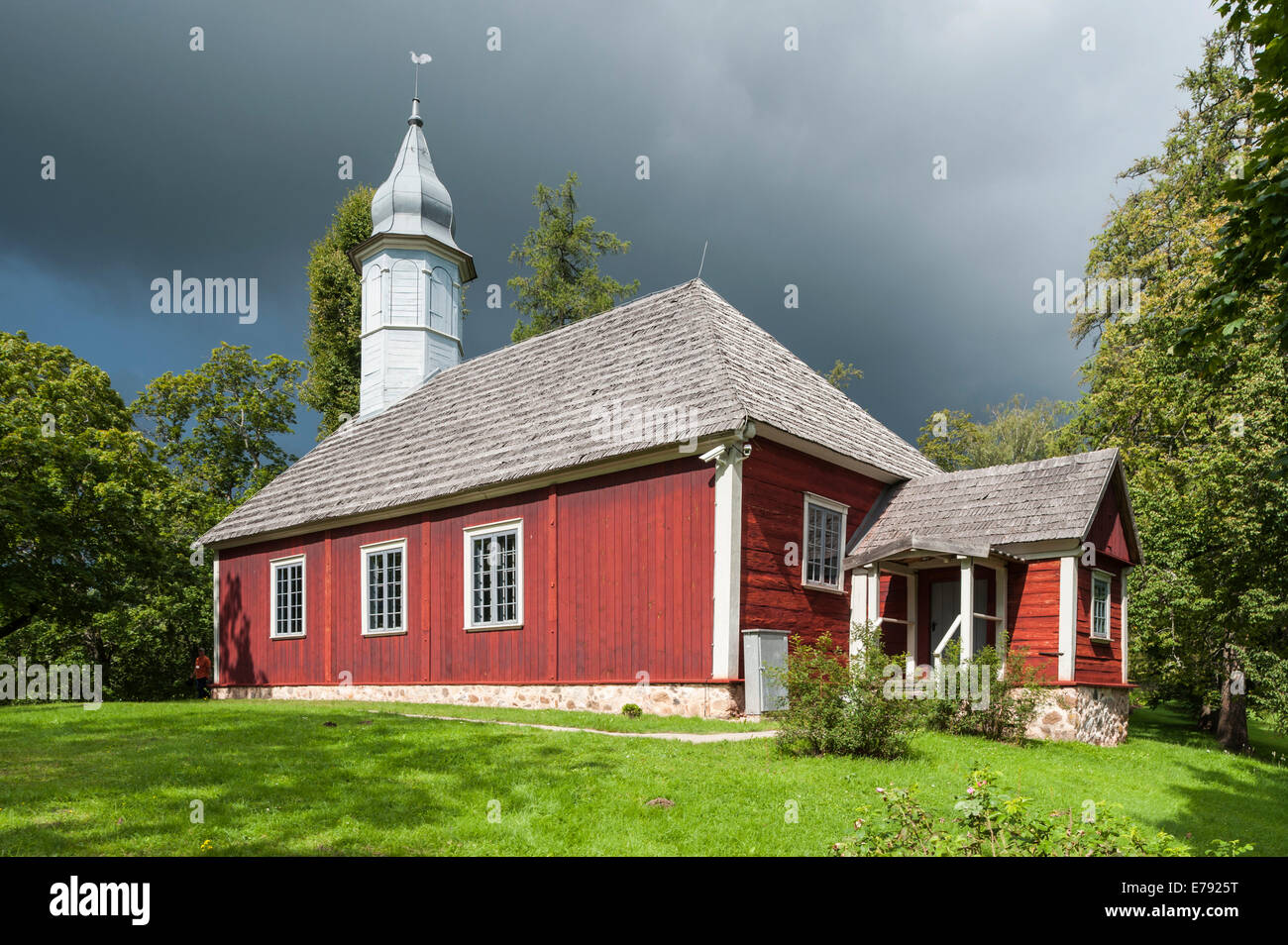 Historic wooden church, 1750, protestant church, on church hill ...