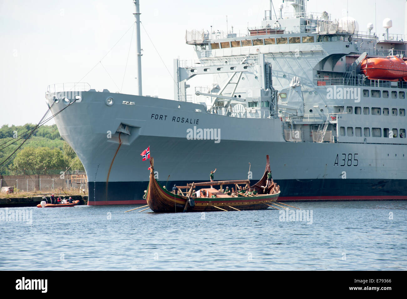Viking longboat next royal navy hi-res stock photography and images - Alamy