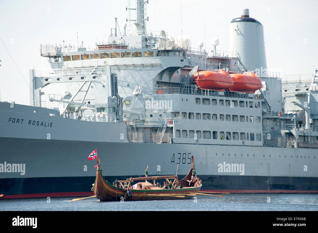 Viking longboat next royal navy hi-res stock photography and images - Alamy