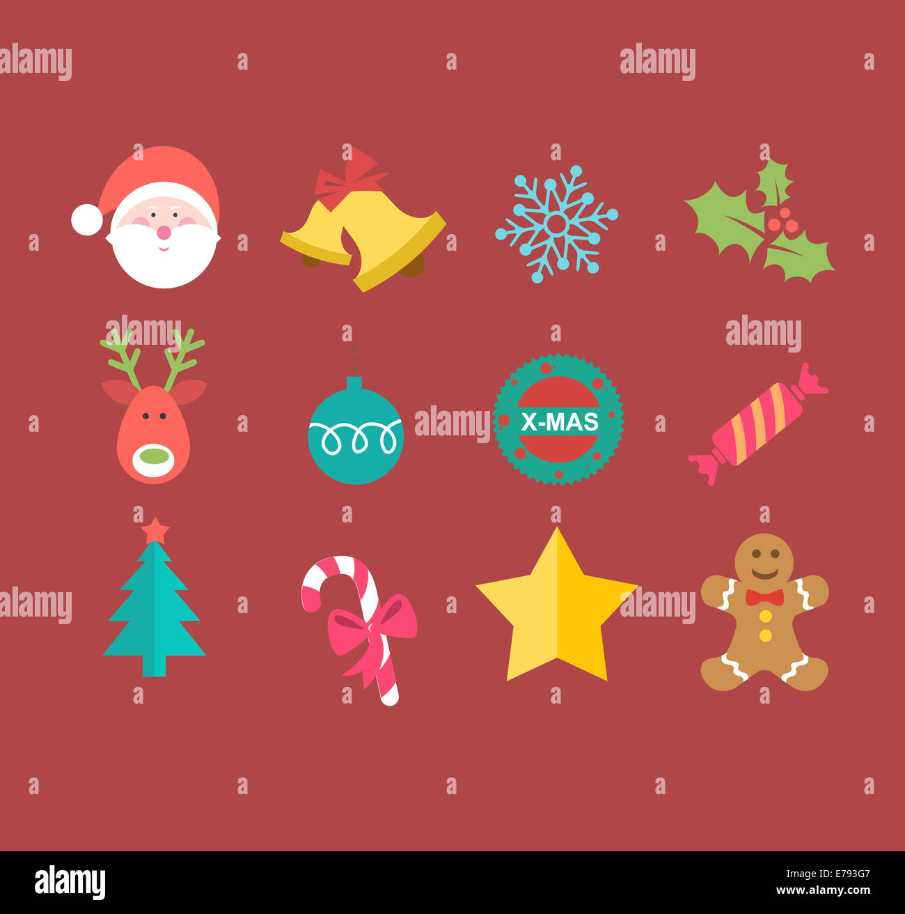 Christmas symbols set hi-res stock photography and images - Alamy