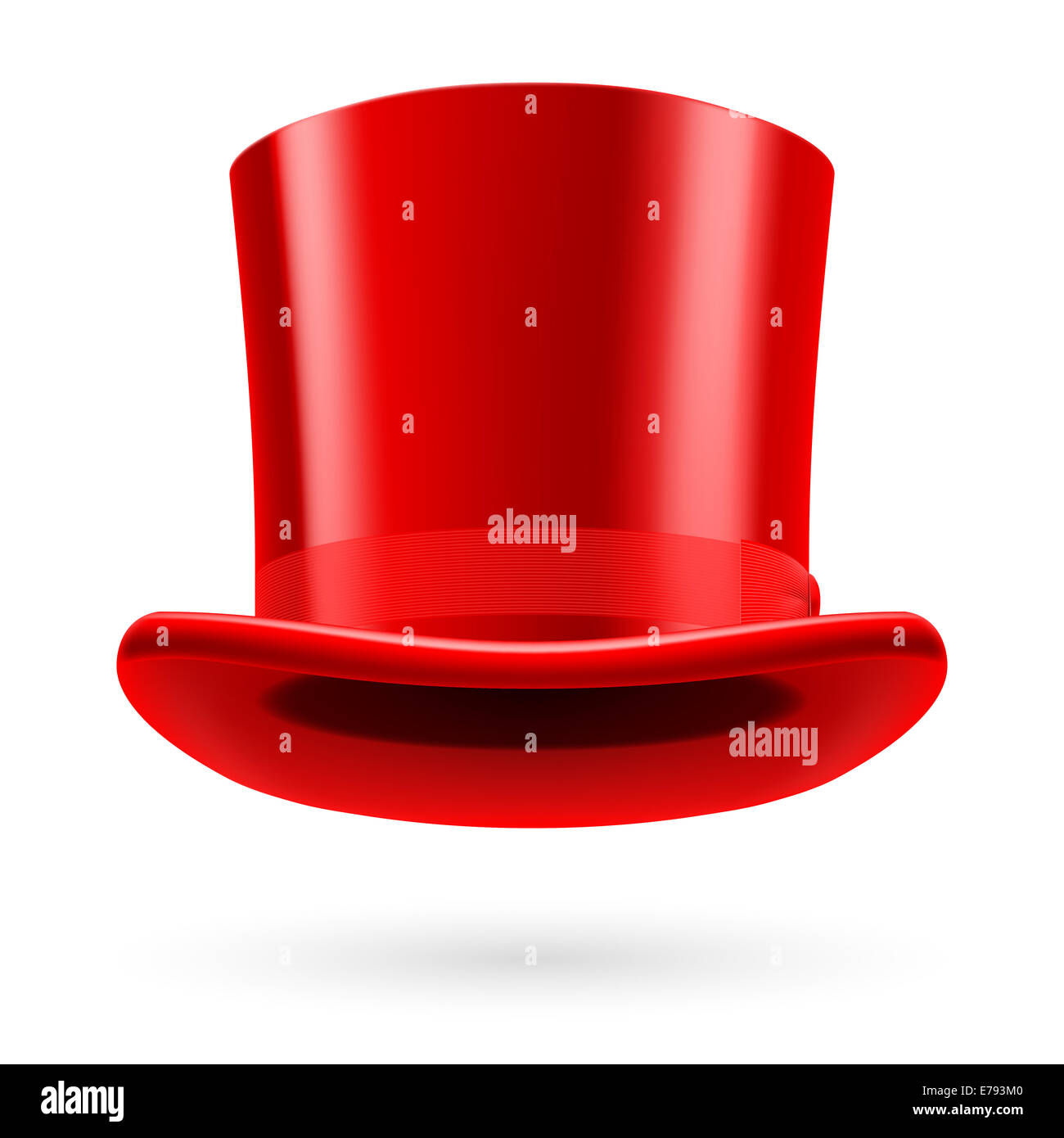Red top hat on the white background Stock Photo - Alamy