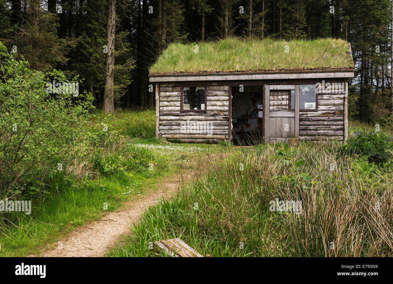 Eas Mor Isle of Arran. Grass roofed hut known as "the library Stock ...
