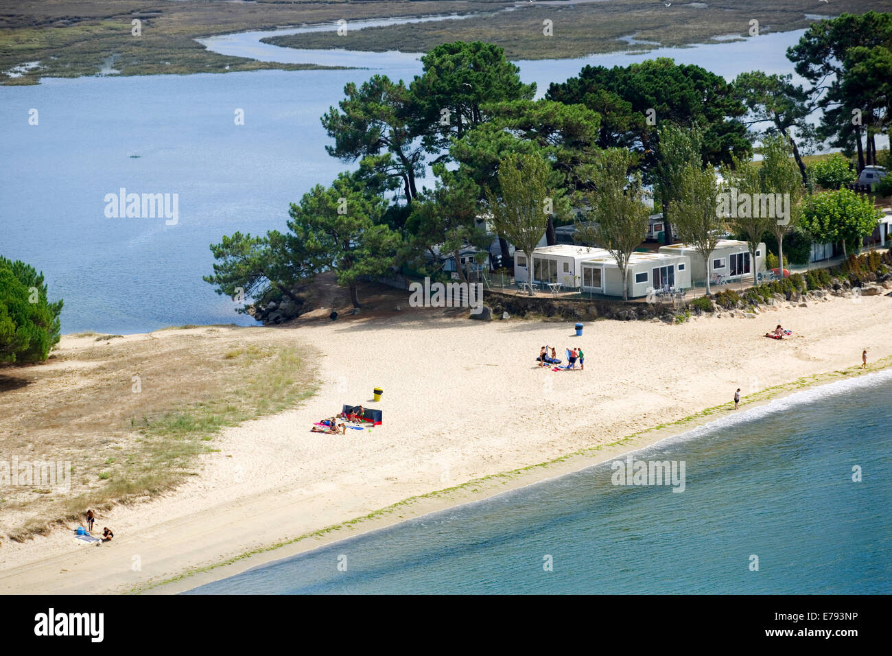 People at the beach, in Baiona, Galicia, Spain Stock Photo - Alamy