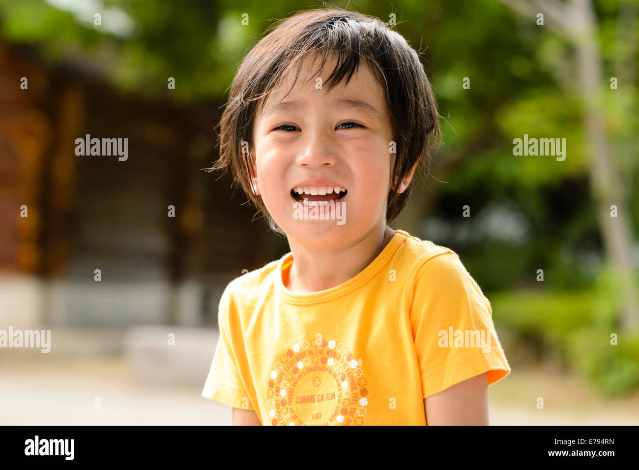 Young Japanese kid in a park Stock Photo - Alamy