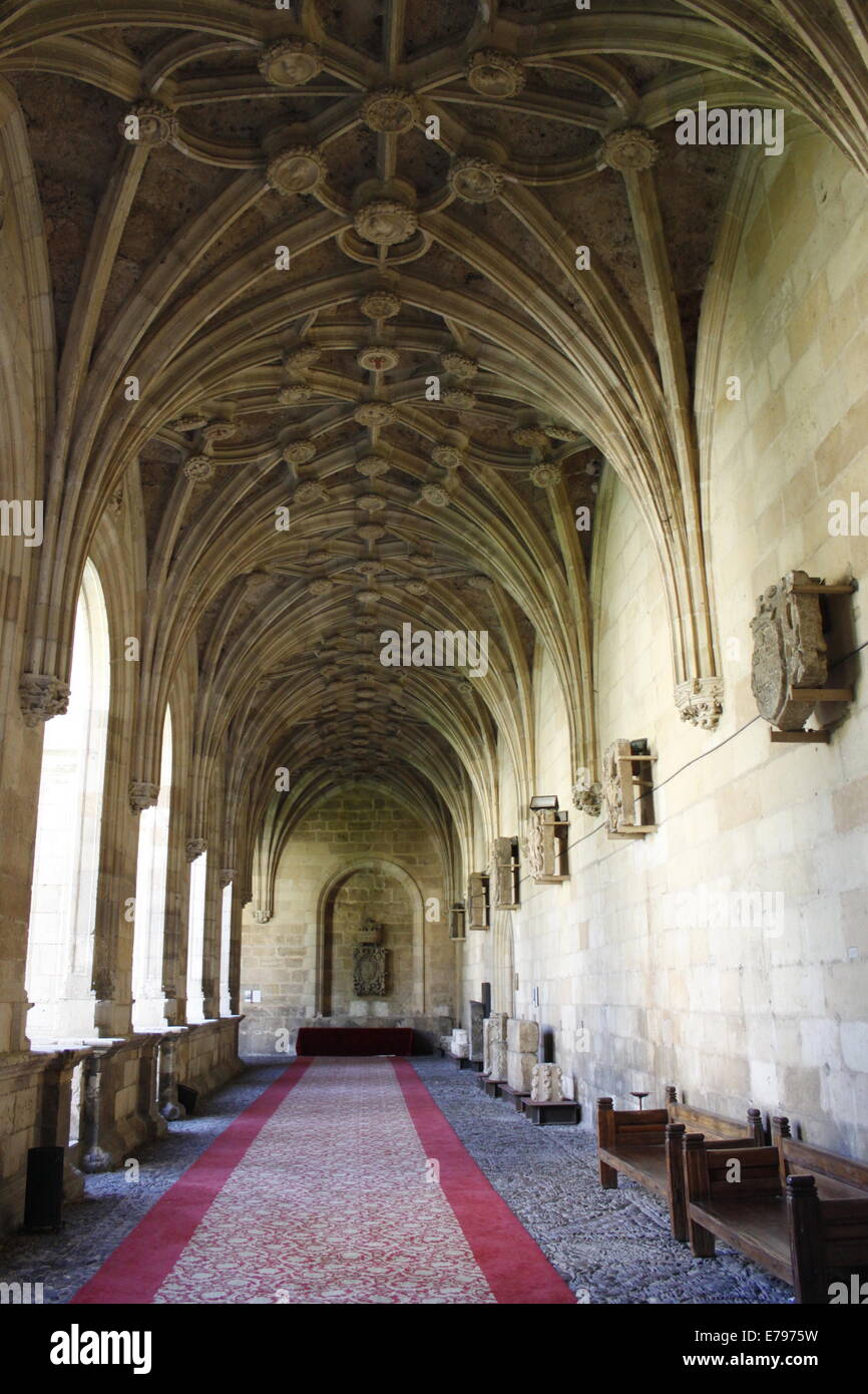 Corridor inside the church which leads to the garden of the Basilica of ...