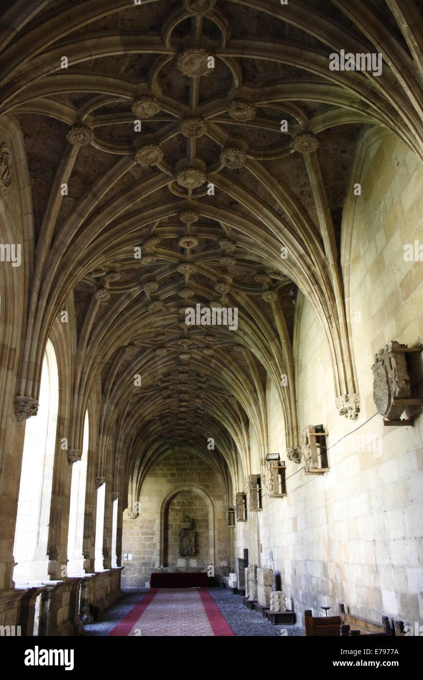 Corridor inside the church which leads to the garden of the Basilica of ...