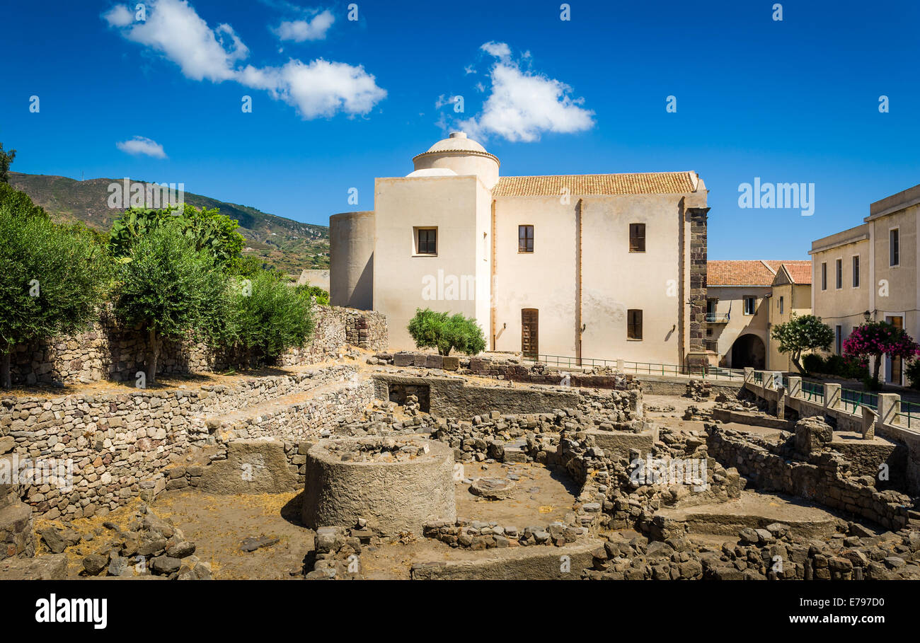 Church in Lipari old town center Stock Photo - Alamy