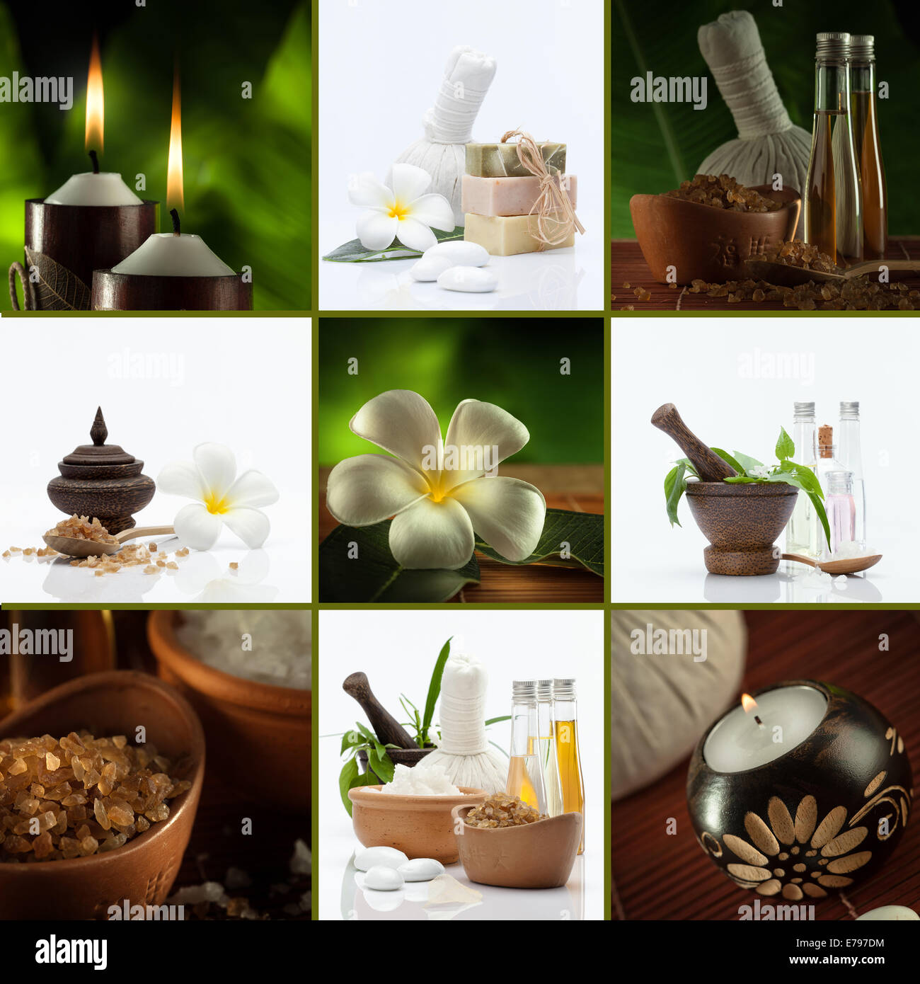 Spa theme photo collage composed of different images Stock Photo - Alamy