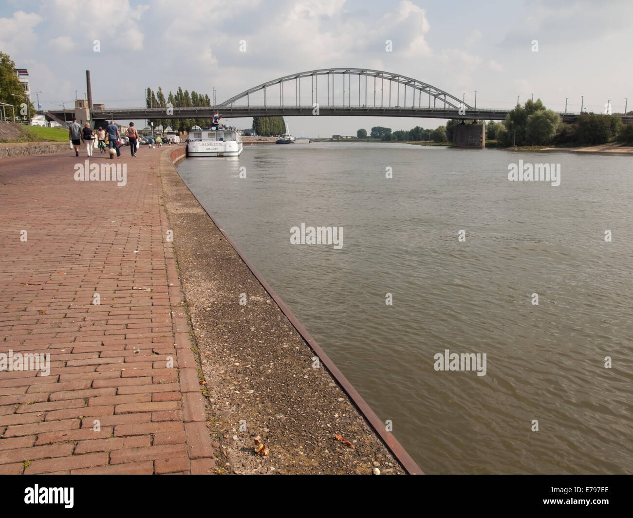 The John Frost bridge over the river Rhine at Arnhem. The bridge was ...