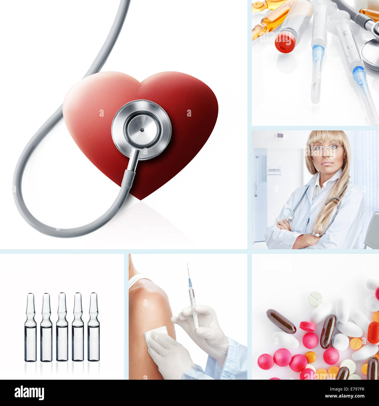 medicine theme collage composed of a few different images Stock Photo ...