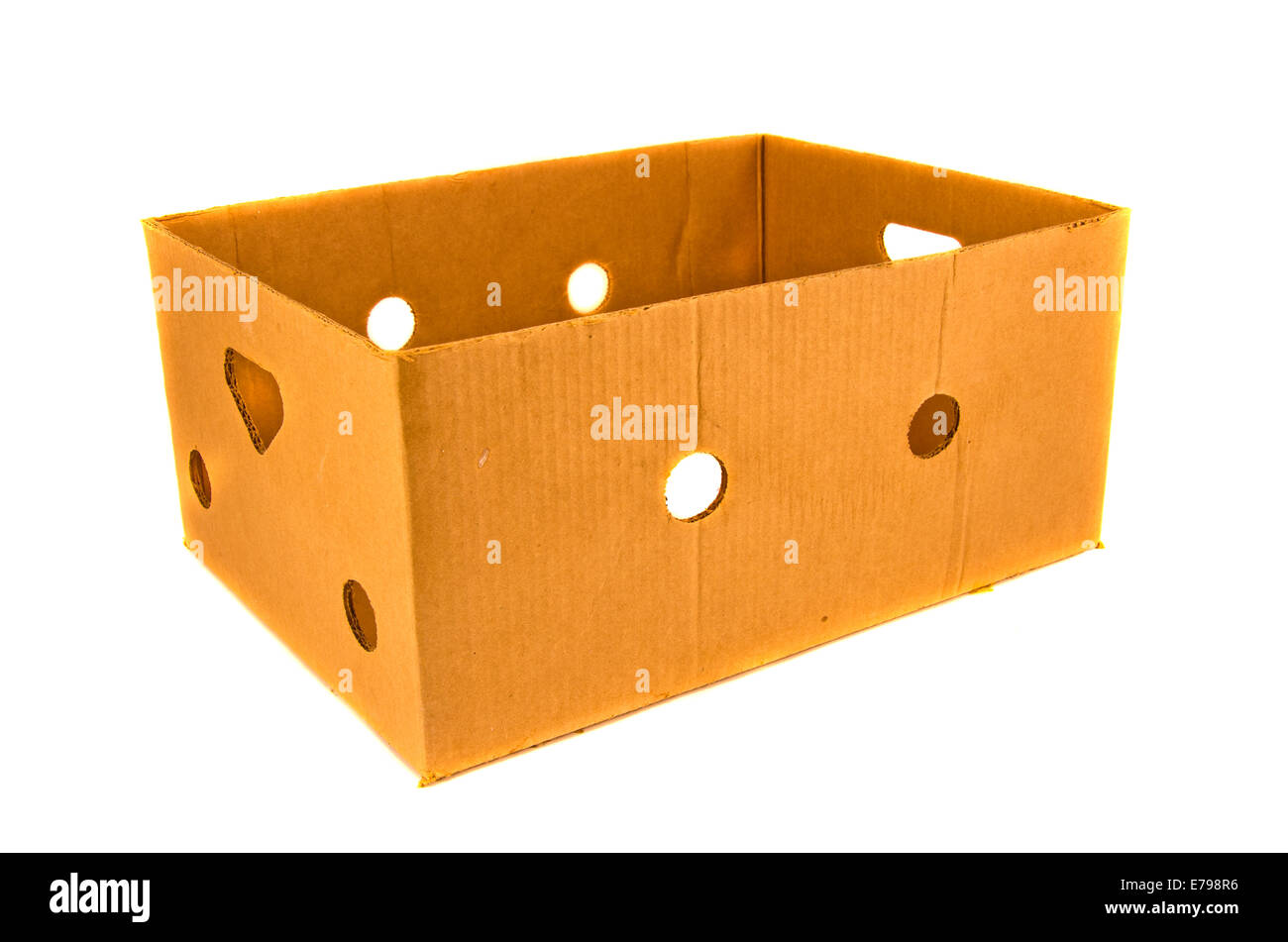 empty used cardboard box package isolated on white background Stock ...