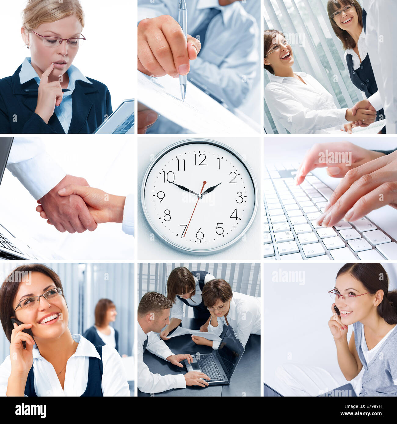 business theme collage composed of different images Stock Photo - Alamy