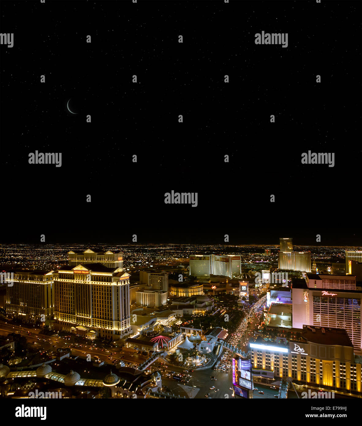 bird eye view of las vegas strip during night time Stock Photo - Alamy