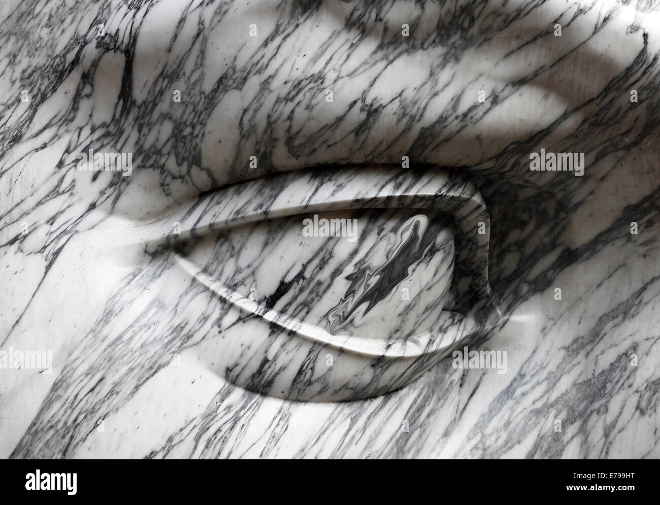 A close up of the Marble Eye sculpture by Anne and Patrick Poirier situated at the Hay Hill in ...
