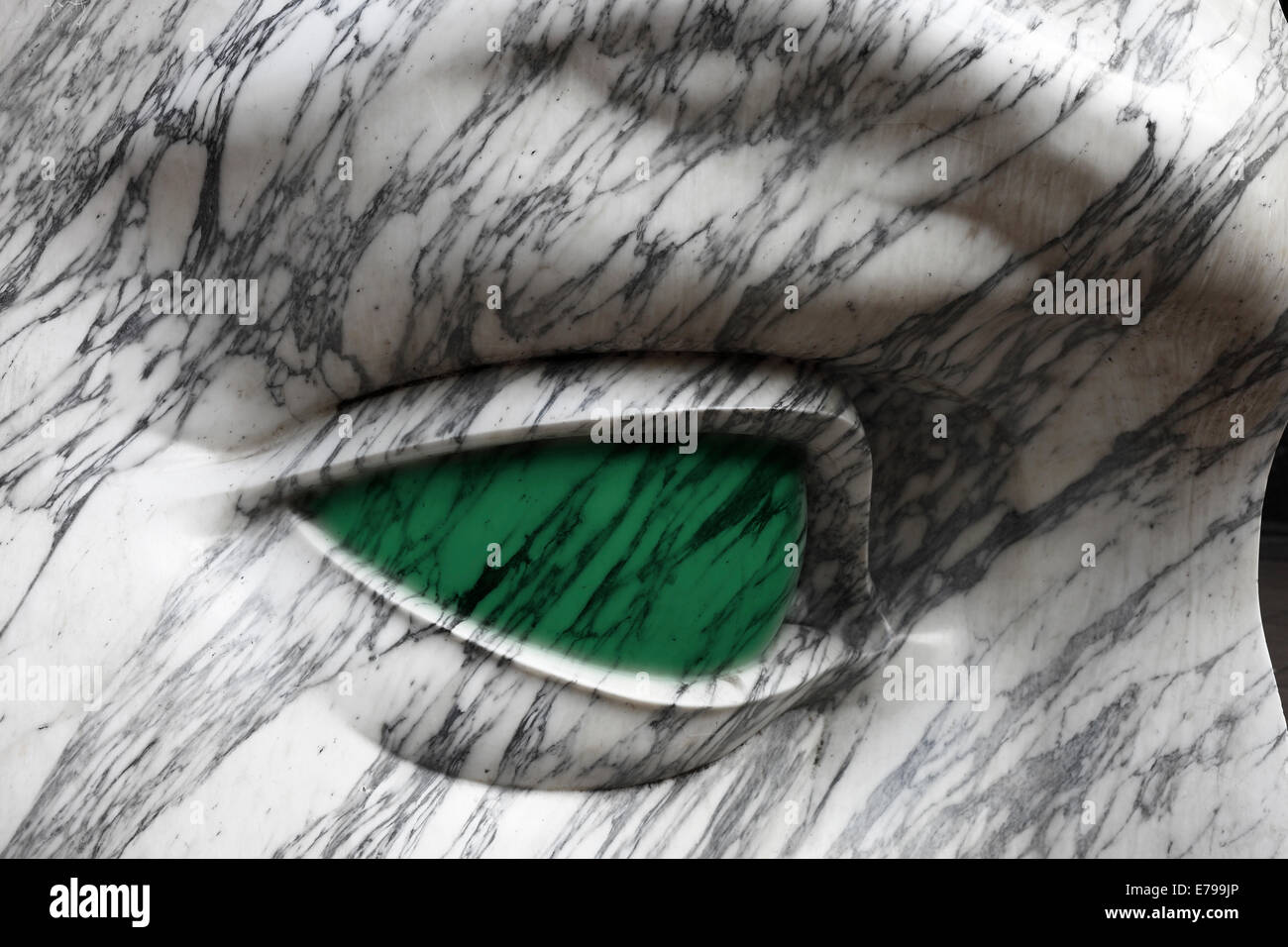 A close up of the Marble Eye sculpture by Anne and Patrick Poirier situated at the Hay Hill in ...