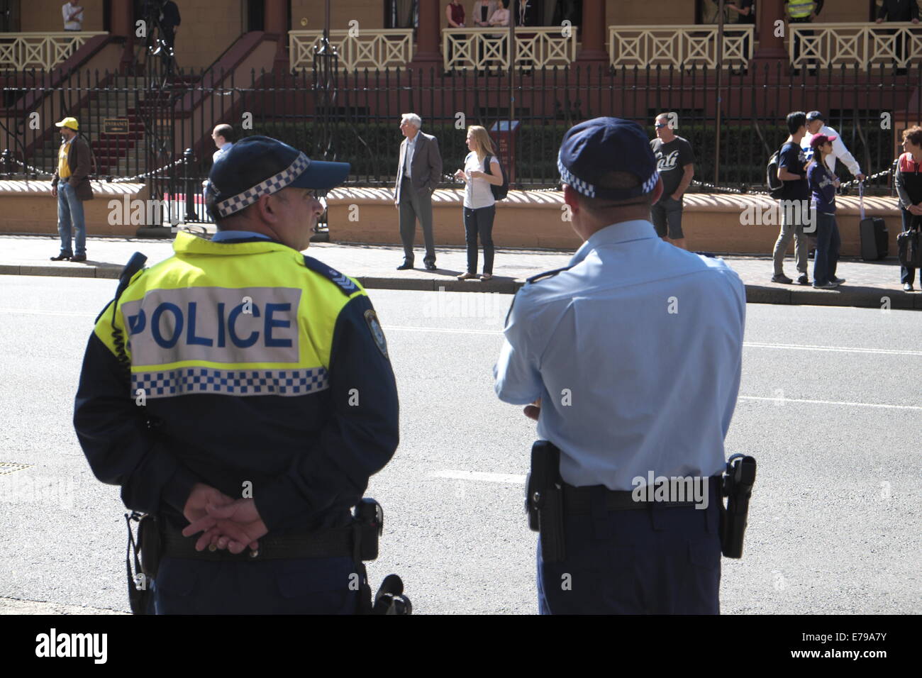 New South Wales Police Officers In Macquarie Street Sydney Australia
