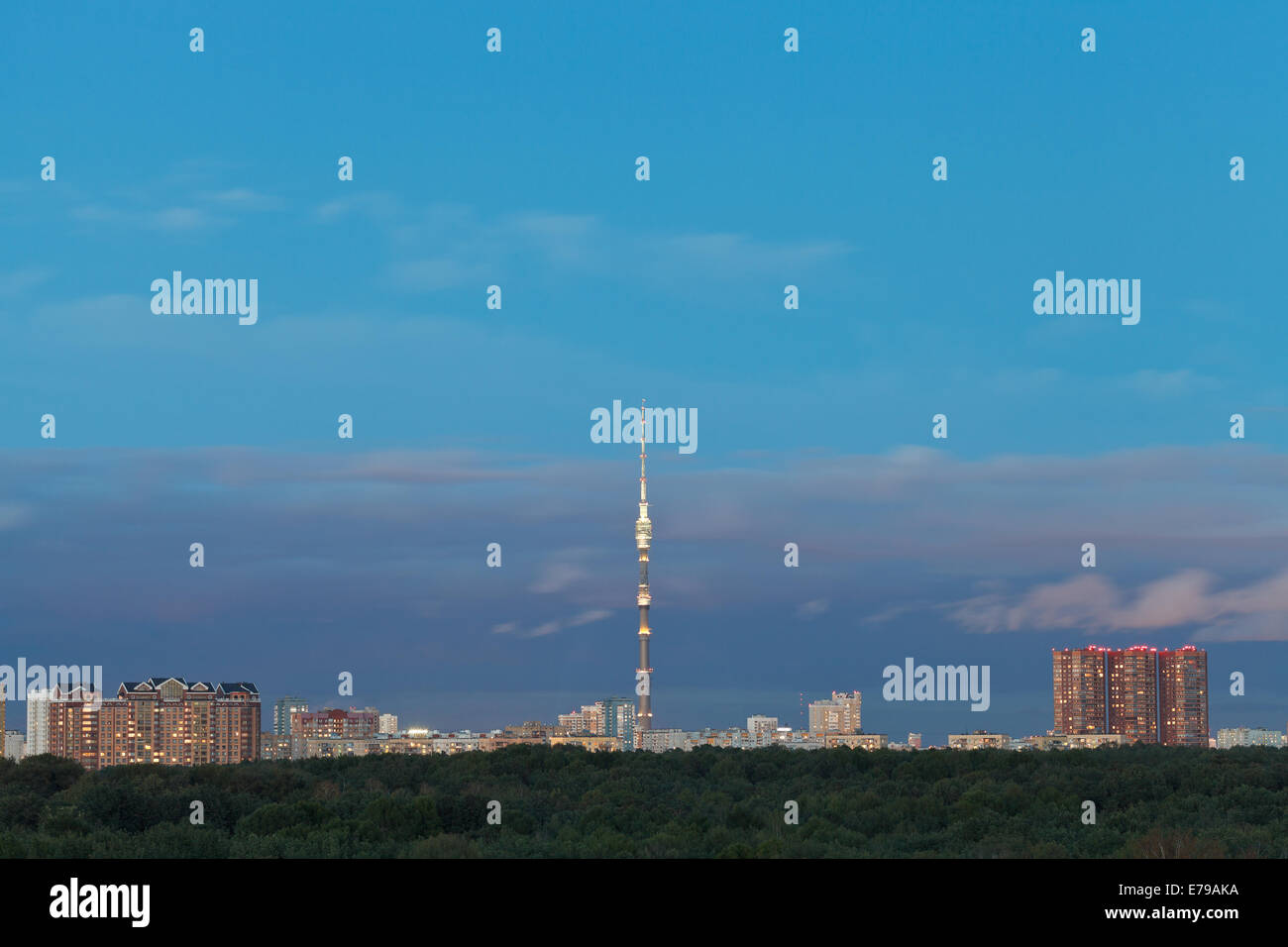 dark blue dusk sky over city in summer evening, Moscow Stock Photo - Alamy