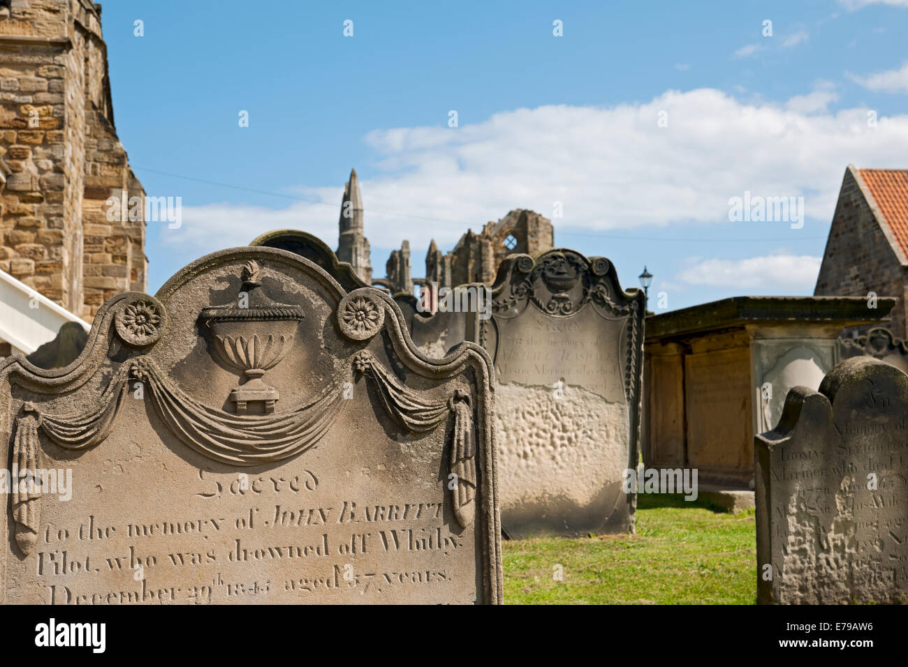 Close up of headstones gravestone St Mary's Church graveyard cemetery ...