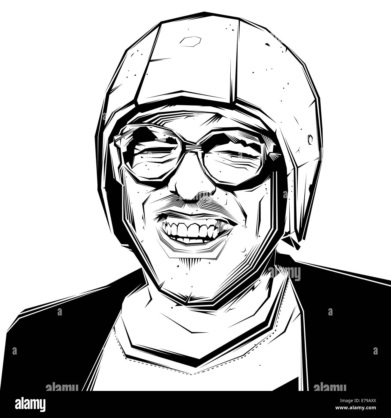 Smiling man hat in Black and White Stock Photos & Images - Alamy