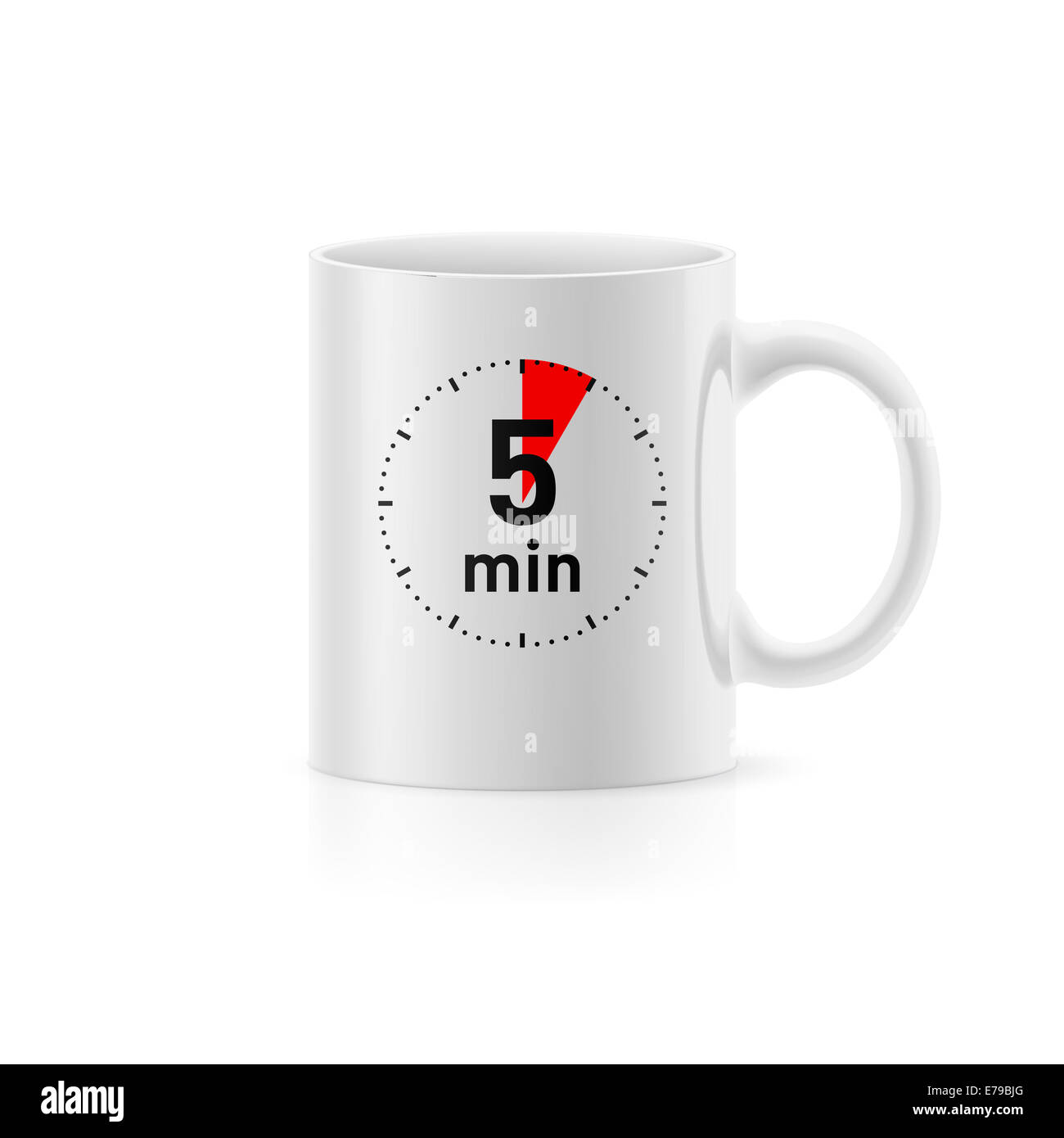 White cup with picture timer on background Stock Photo - Alamy