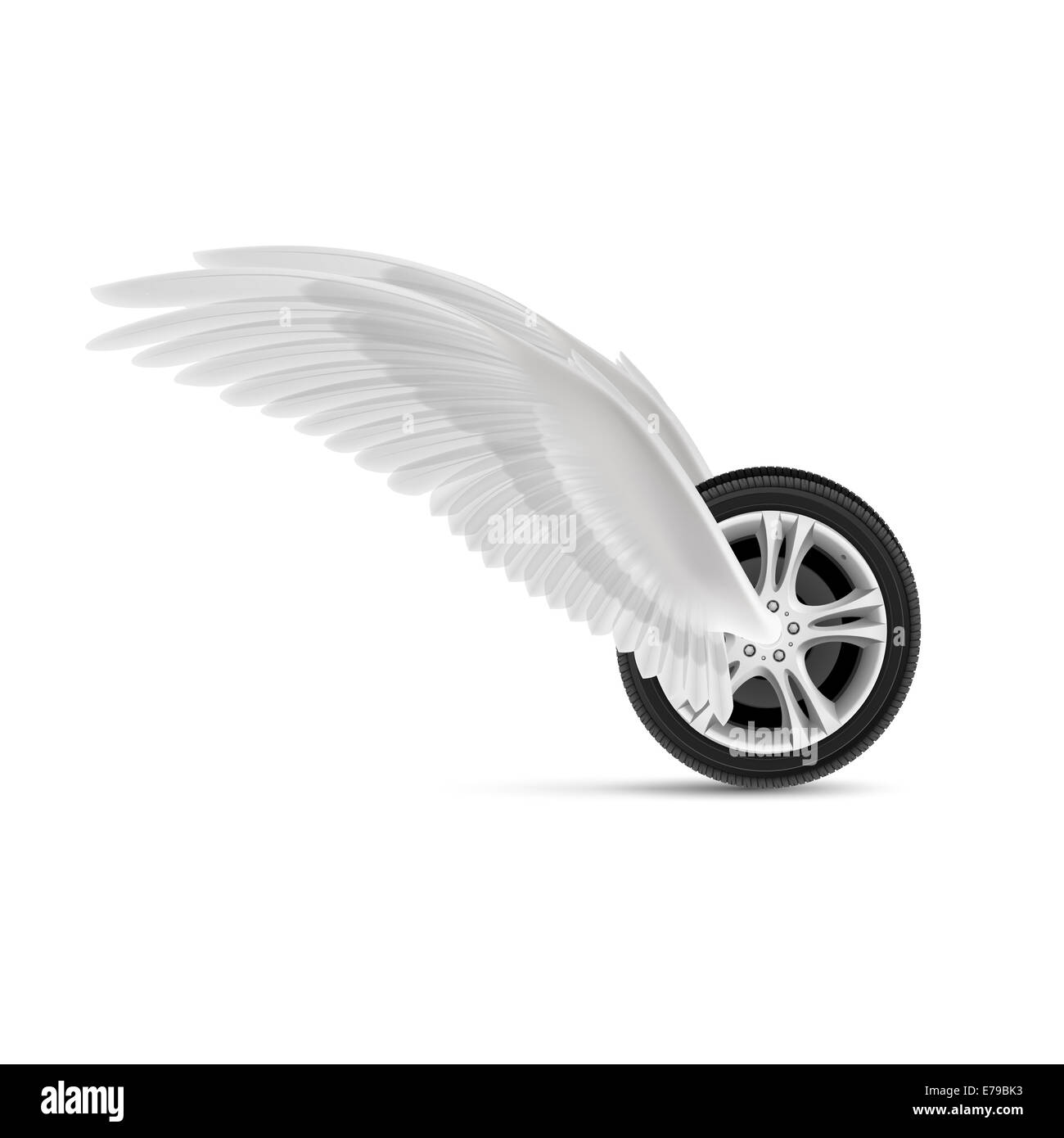Car wheel with white angel wings for your design Stock Photo - Alamy