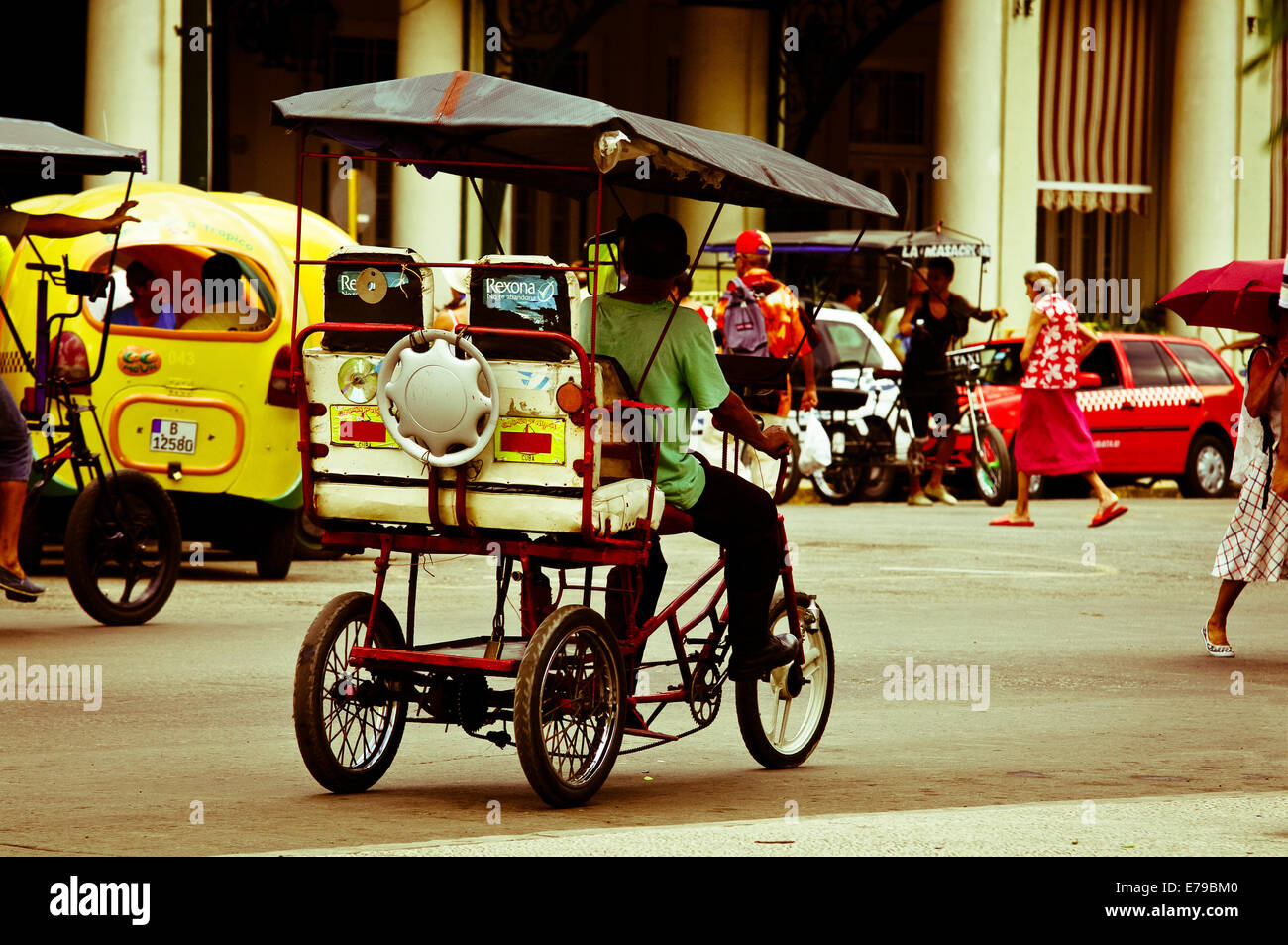 Bicitaxi in Havana, Cuba Stock Photo - Alamy