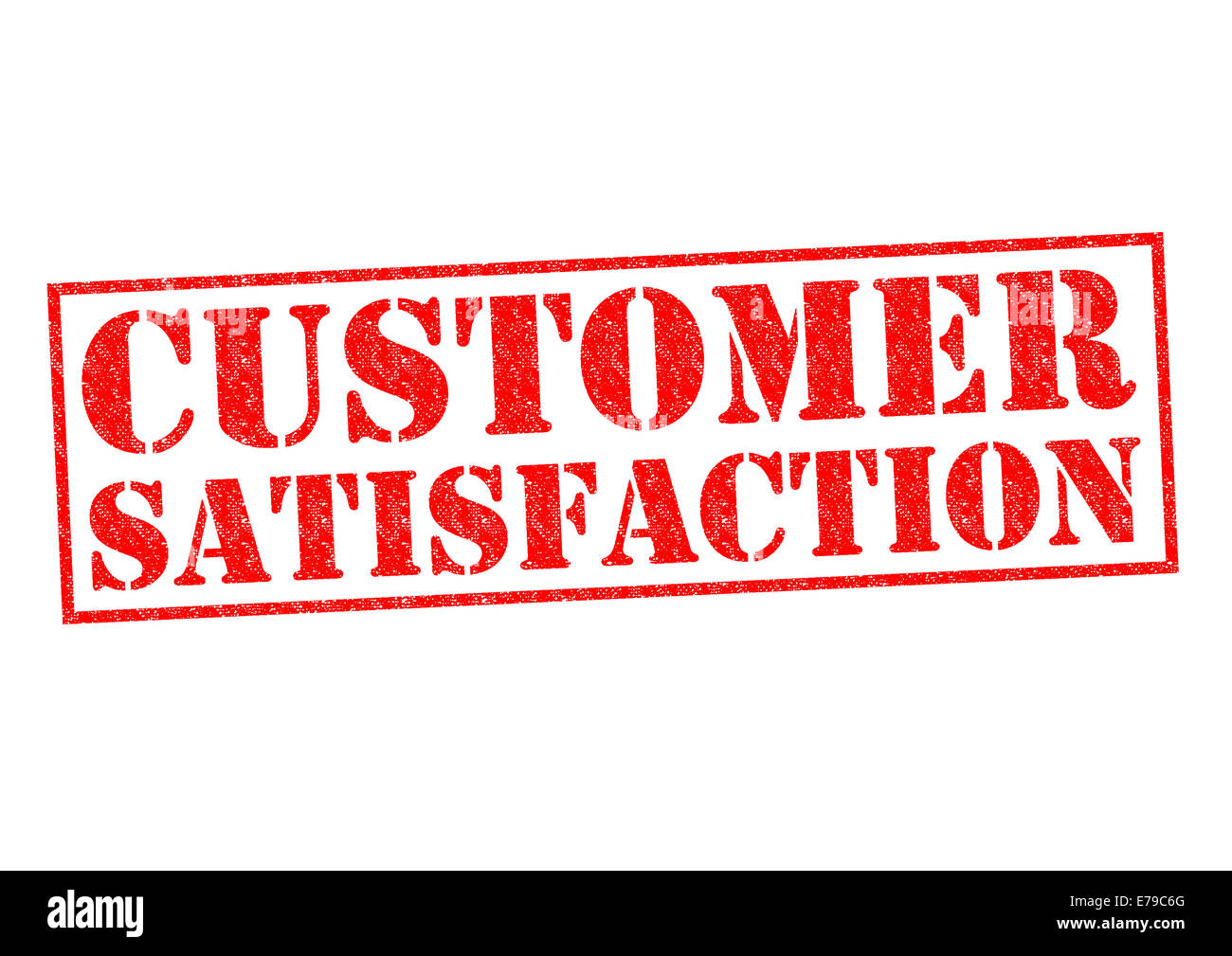 CUSTOMER SATISFACTION red Rubber Stamp over a white background Stock ...