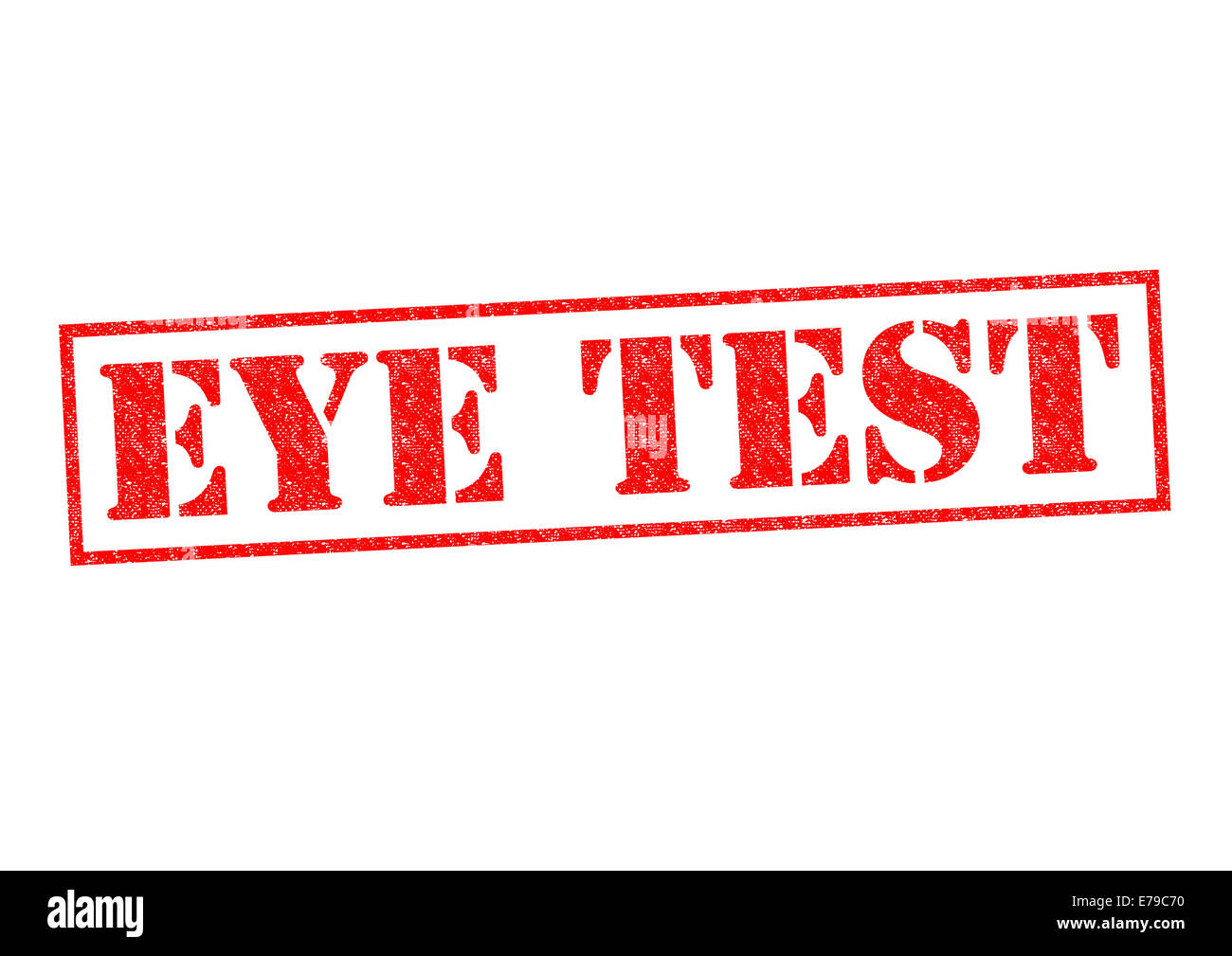 EYE TEST red Rubber Stamp over a white background Stock Photo - Alamy