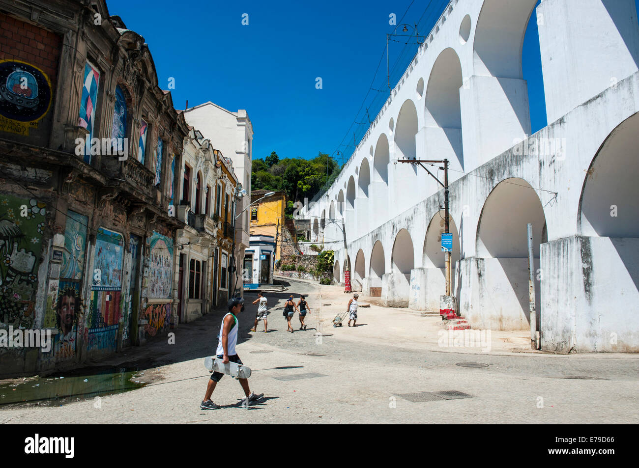 Arcos da Lapa or Carioca Aqueduct in Lapa, Rio de Janeiro, Brazil Stock ...