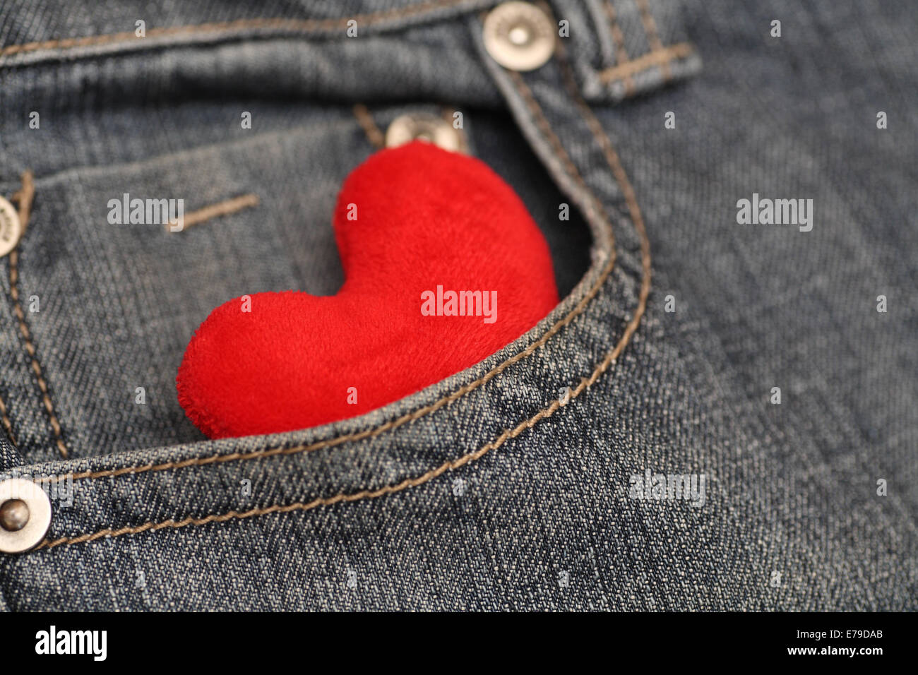Red heart jeans pocket hi-res stock photography and images - Alamy