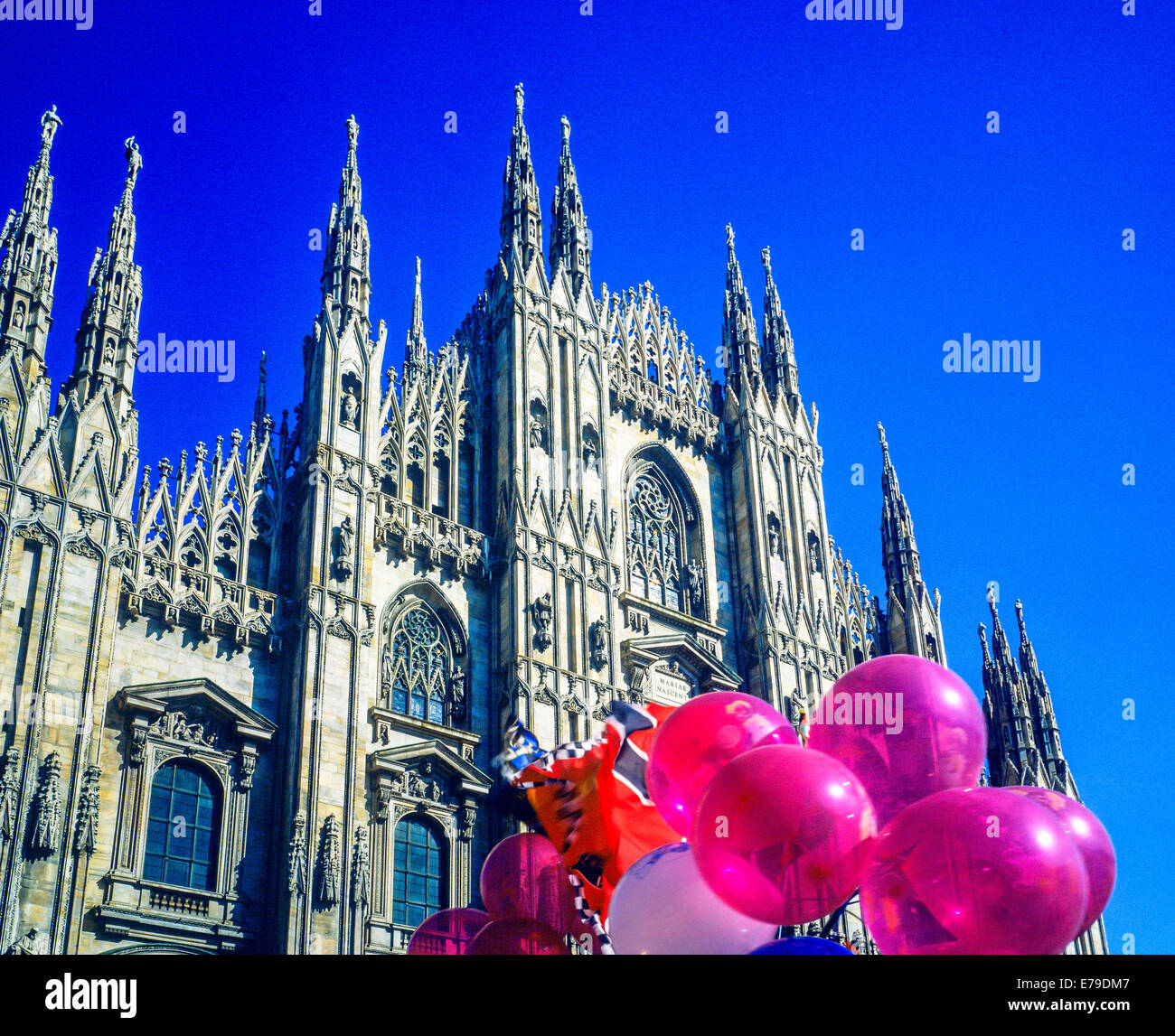 Balloons and Duomo cathedral Milan Lombardy Italy Stock Photo - Alamy
