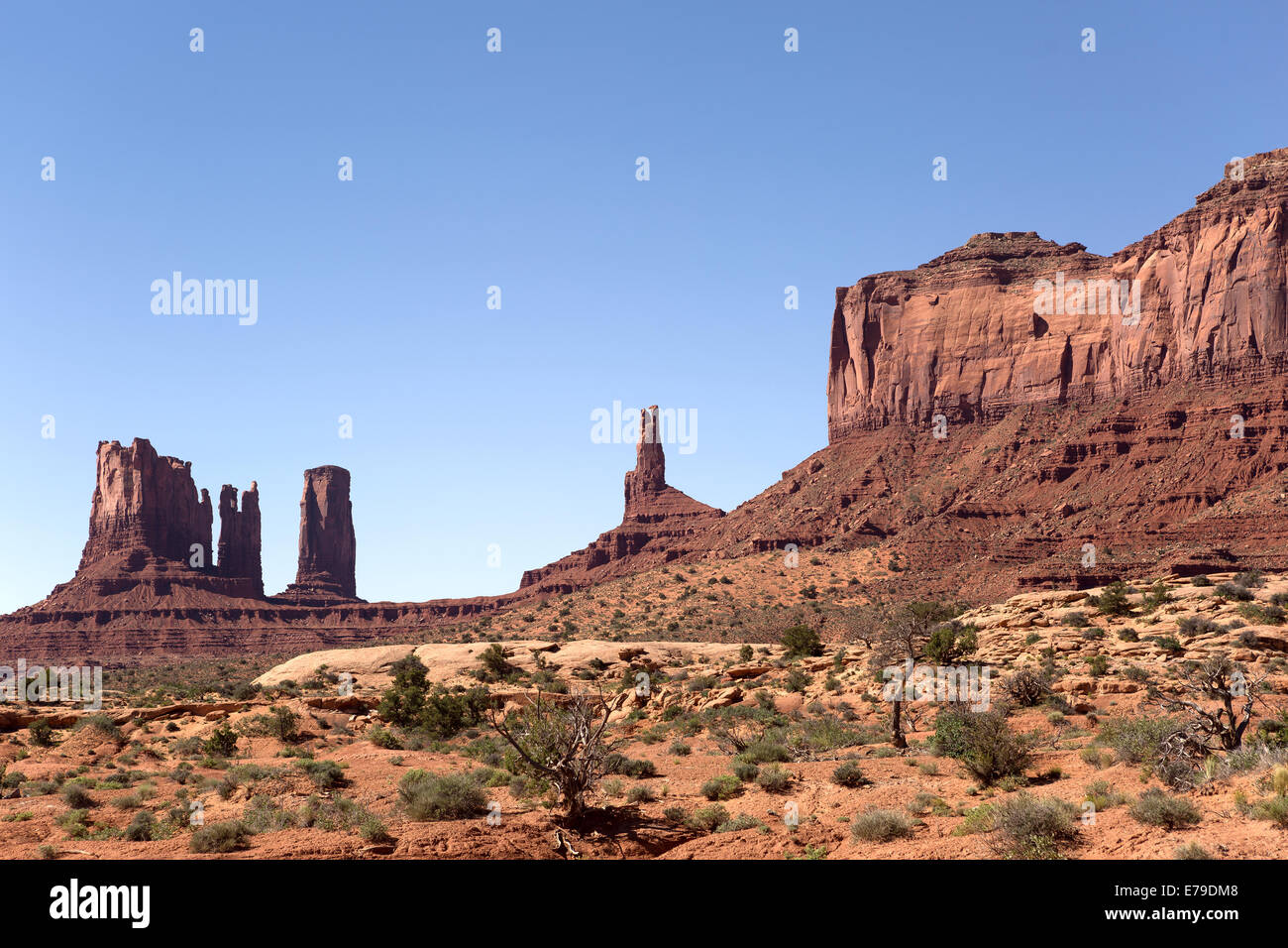 sandstone mesa and needles in Monument Valley tribal park USA Stock ...