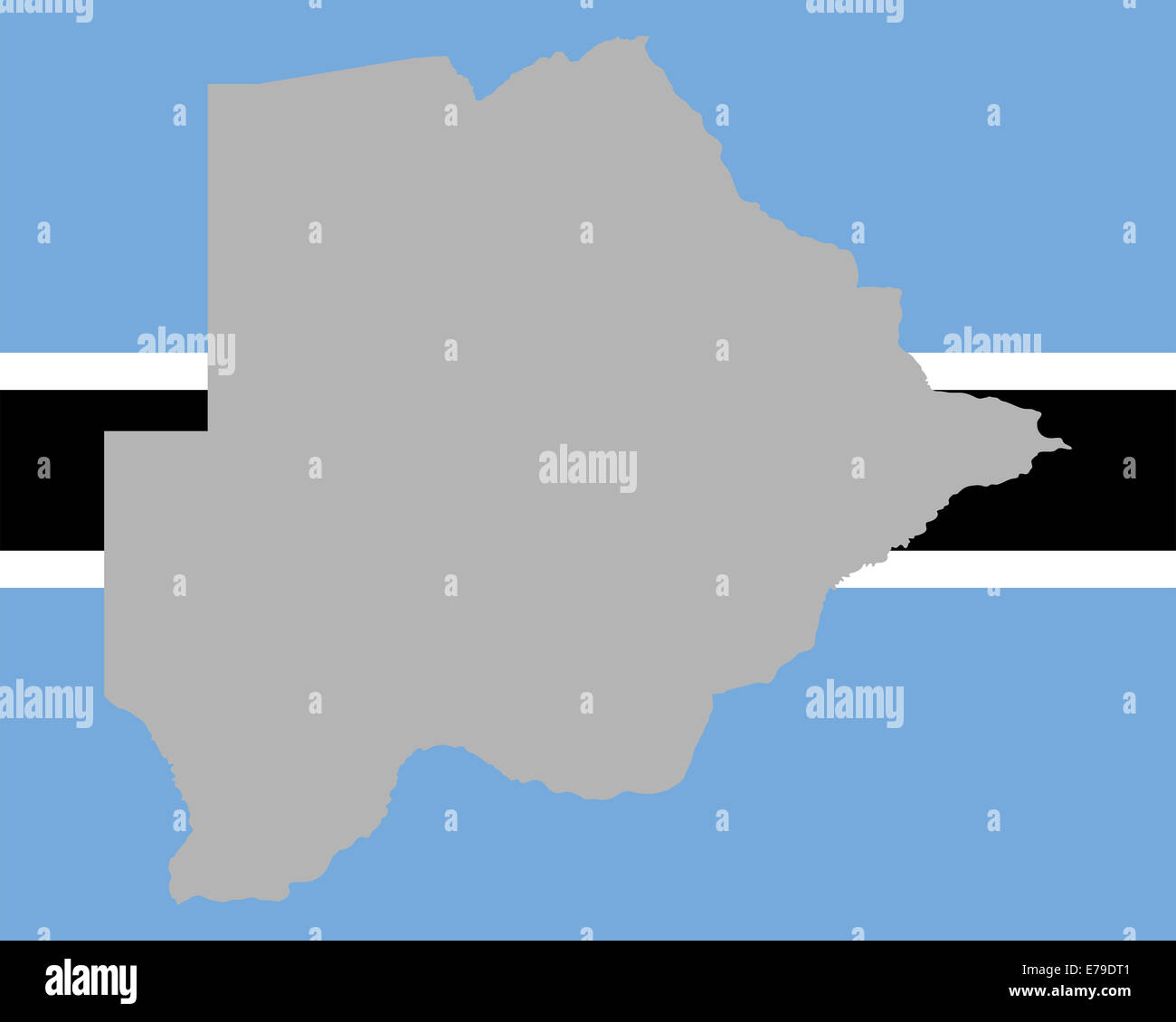 Map and flag of Botswana Stock Photo - Alamy