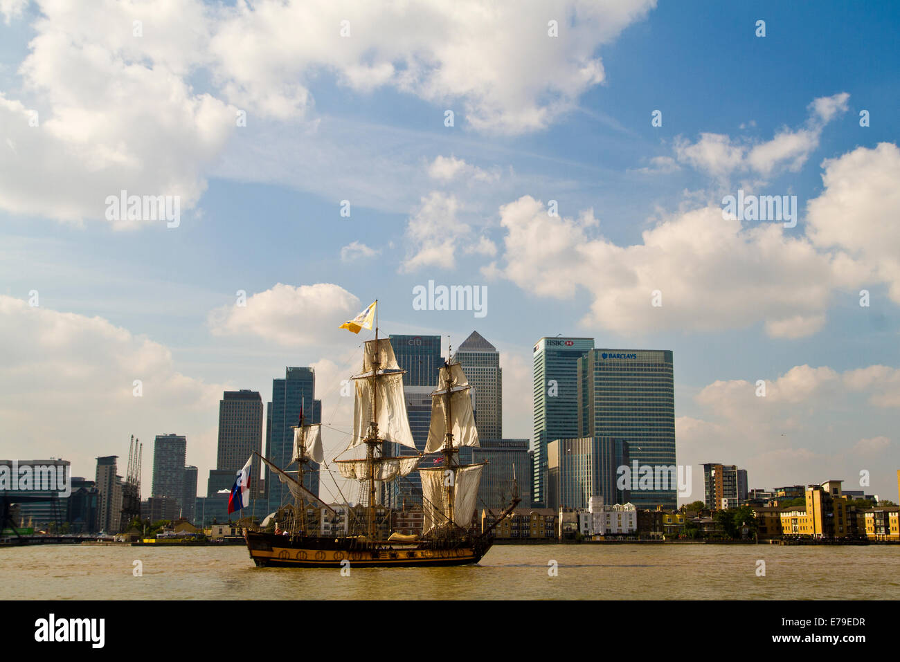 Ships sail down the River Thames taking part in the final day of the ...