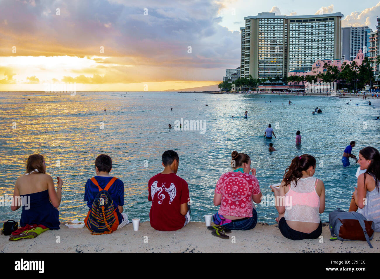 Honolulu Waikiki Beach Hawaii,Hawaiian,Oahu,Kuhio Beach Park,Pacific ...