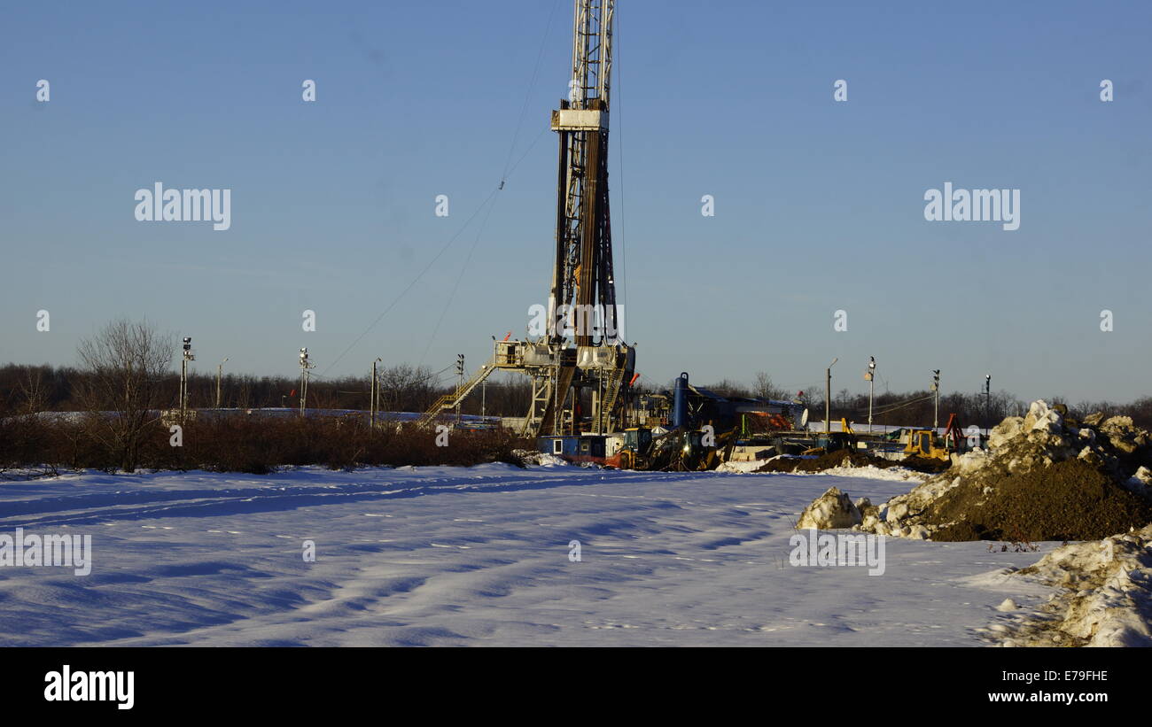 Oil rig in winter time Stock Photo - Alamy