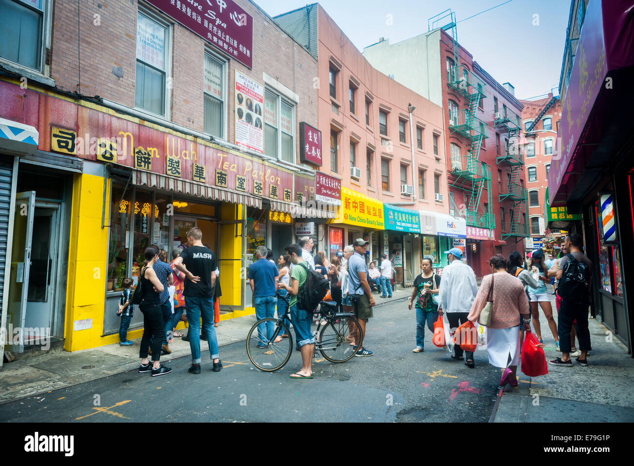 Foodies wait outside the Nam Wah Tea Parlor for Dim Sum, on Dover ...