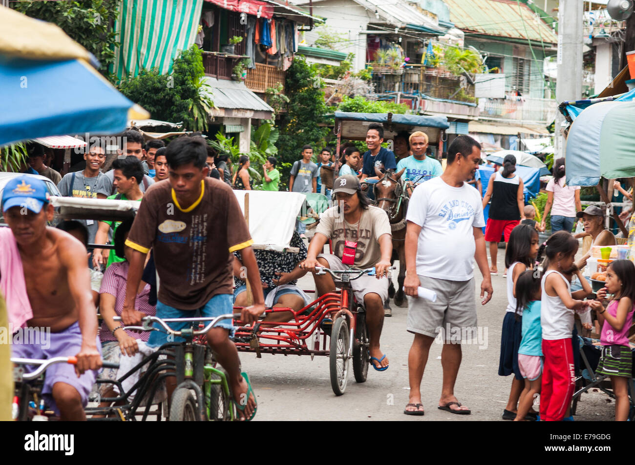 Street scene with pedicab, Barangay Pasil, Cebu City, Philippines Stock ...