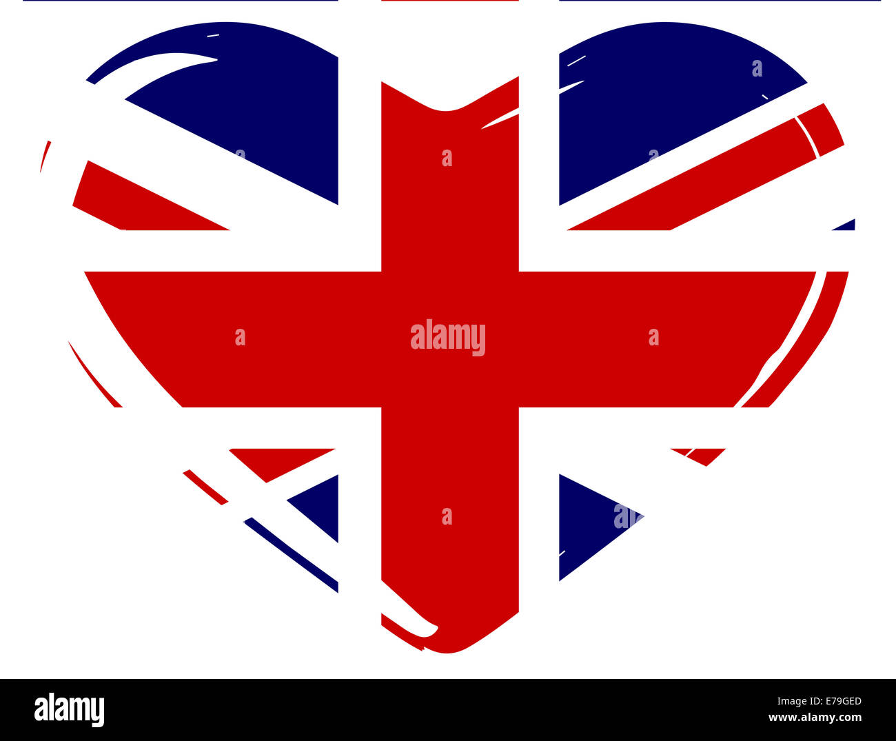 The flag of Great Britain set inside a heart silhouette Stock Photo - Alamy