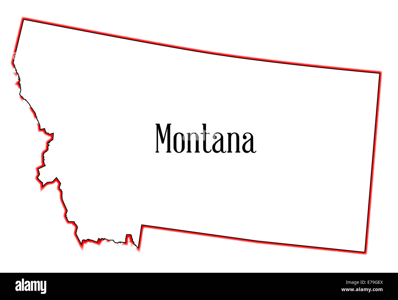 Montana state outline hi-res stock photography and images - Alamy