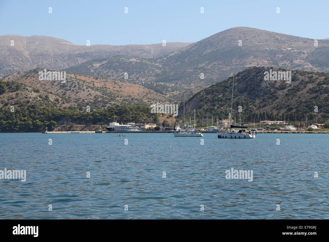 View from Harbour and Seafront Promenade, Argostoli, Kefalonia, Ionian ...
