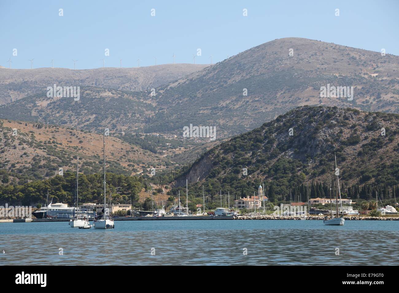 View from Harbour and Seafront Promenade, Argostoli, Kefalonia, Ionian ...