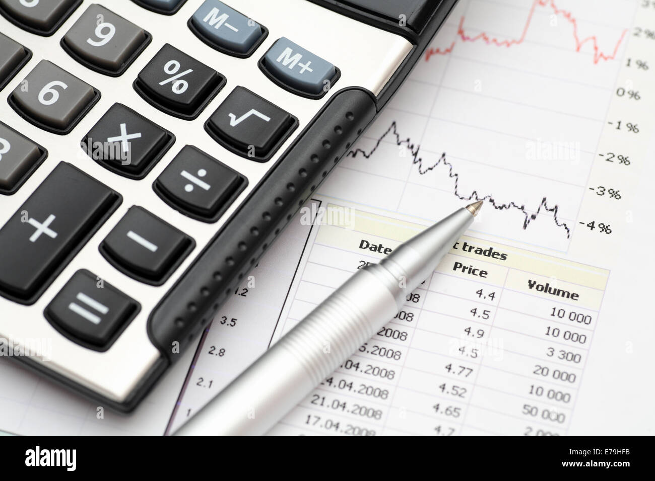 Financial statements. Business Graph. Close-up Stock Photo - Alamy