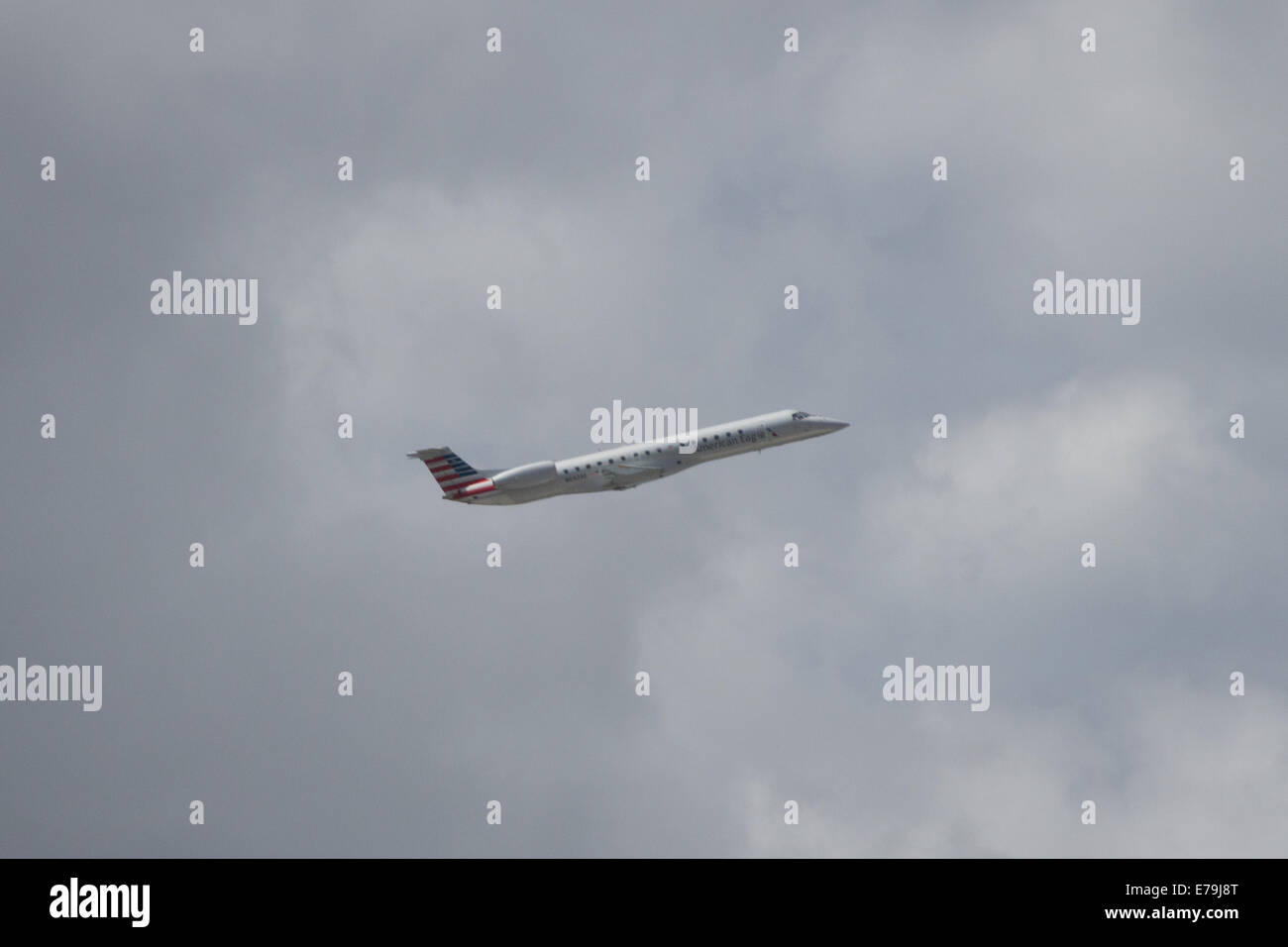 American Eagle plane in the air at Miami International airport Stock ...