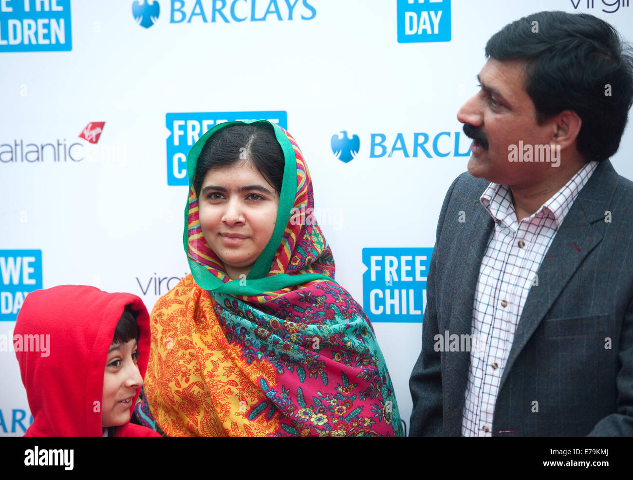WE Day UK held at Wembley Arena - Arrivals. Featuring: Malala Yousafzai ...